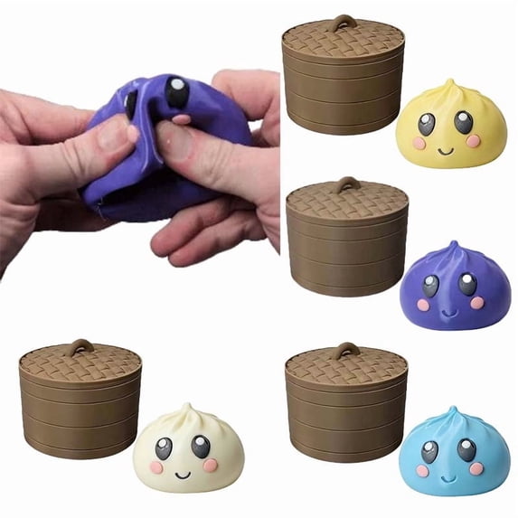 3D Printed Dumpling Fidget Toy with Woven Basket Print, Cute Sensory ...