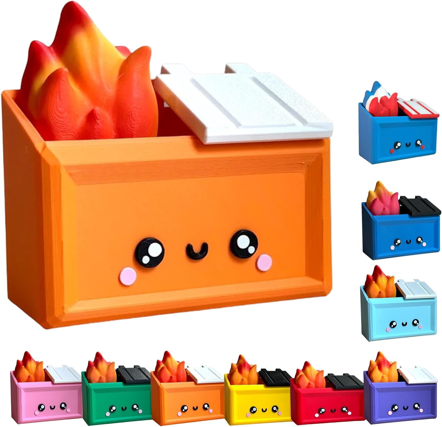 3D Printed Dumpster Fire Desk Figurine, Fun Dumpster Fire Desk ...