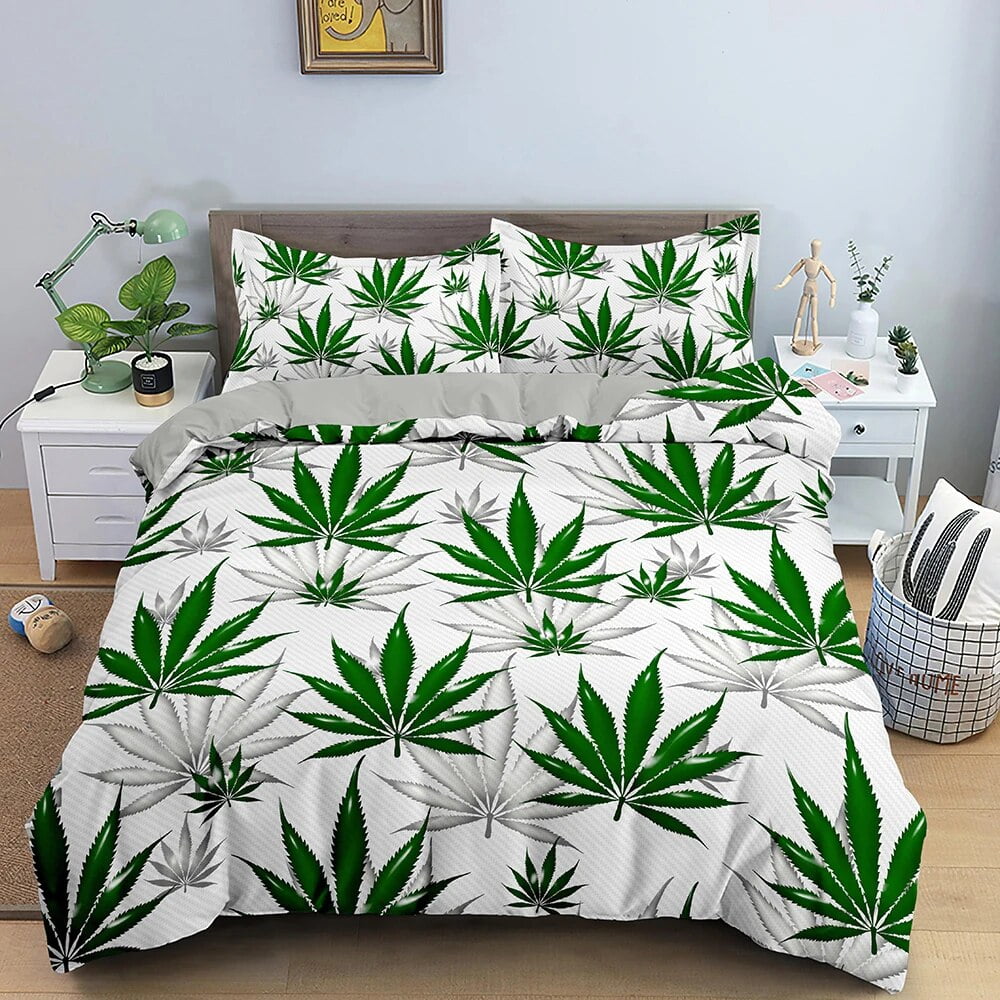 3D Printed Duvet Cover Set Maple Leaves Pattern Bedding Sets Bedroom ...