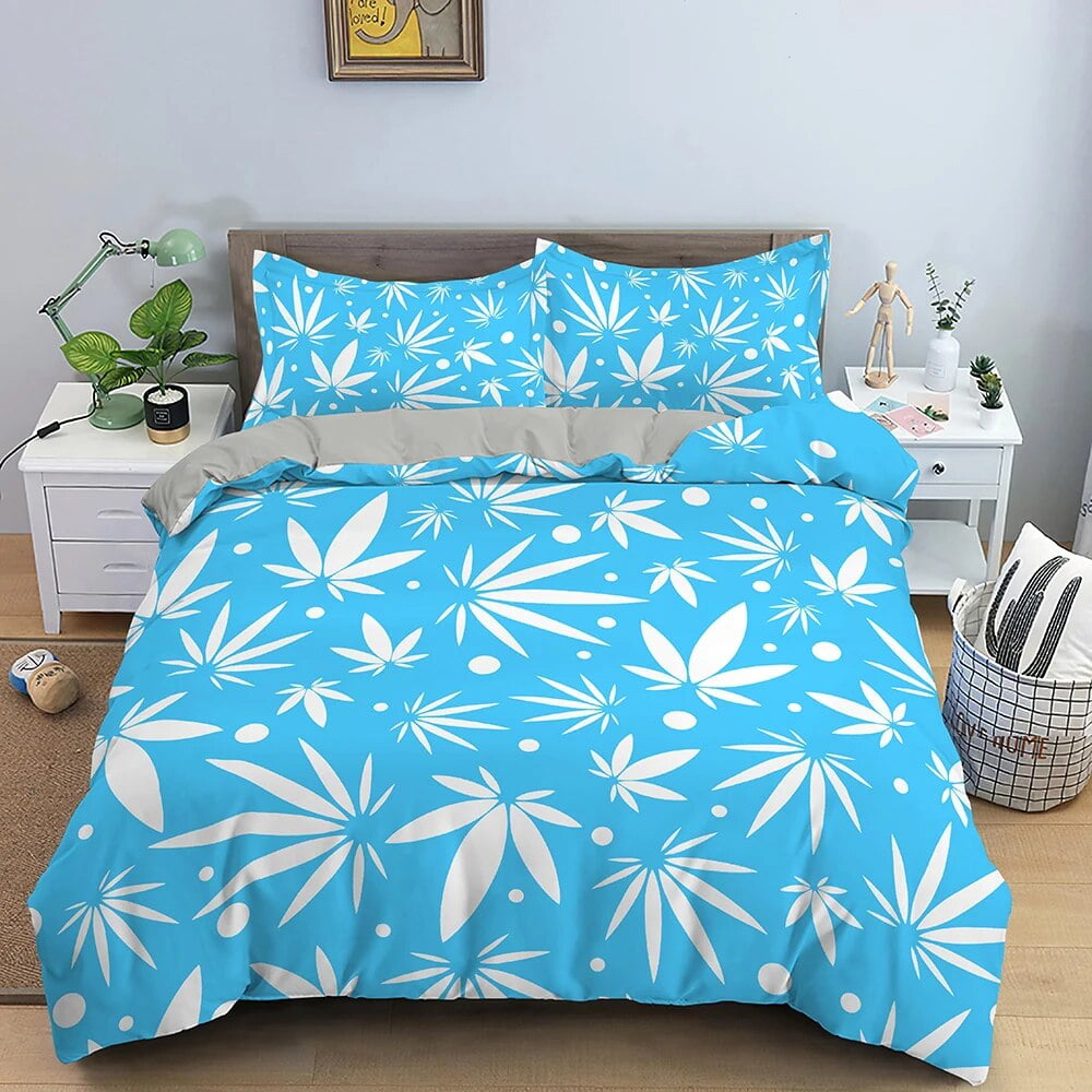 3D Printed Duvet Cover Set Maple Leaves Pattern Bedding Sets Bedroom ...