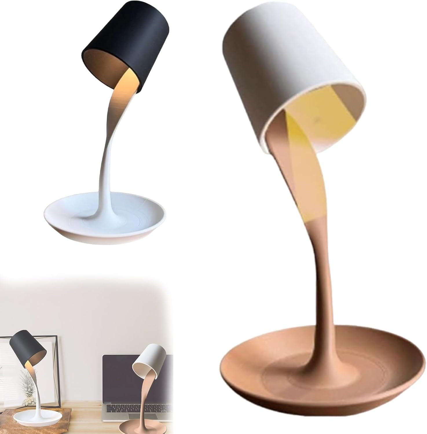 3D Printed Dynamic Table Lamp with Tray, Dynamic LED Desk Lamp in ...