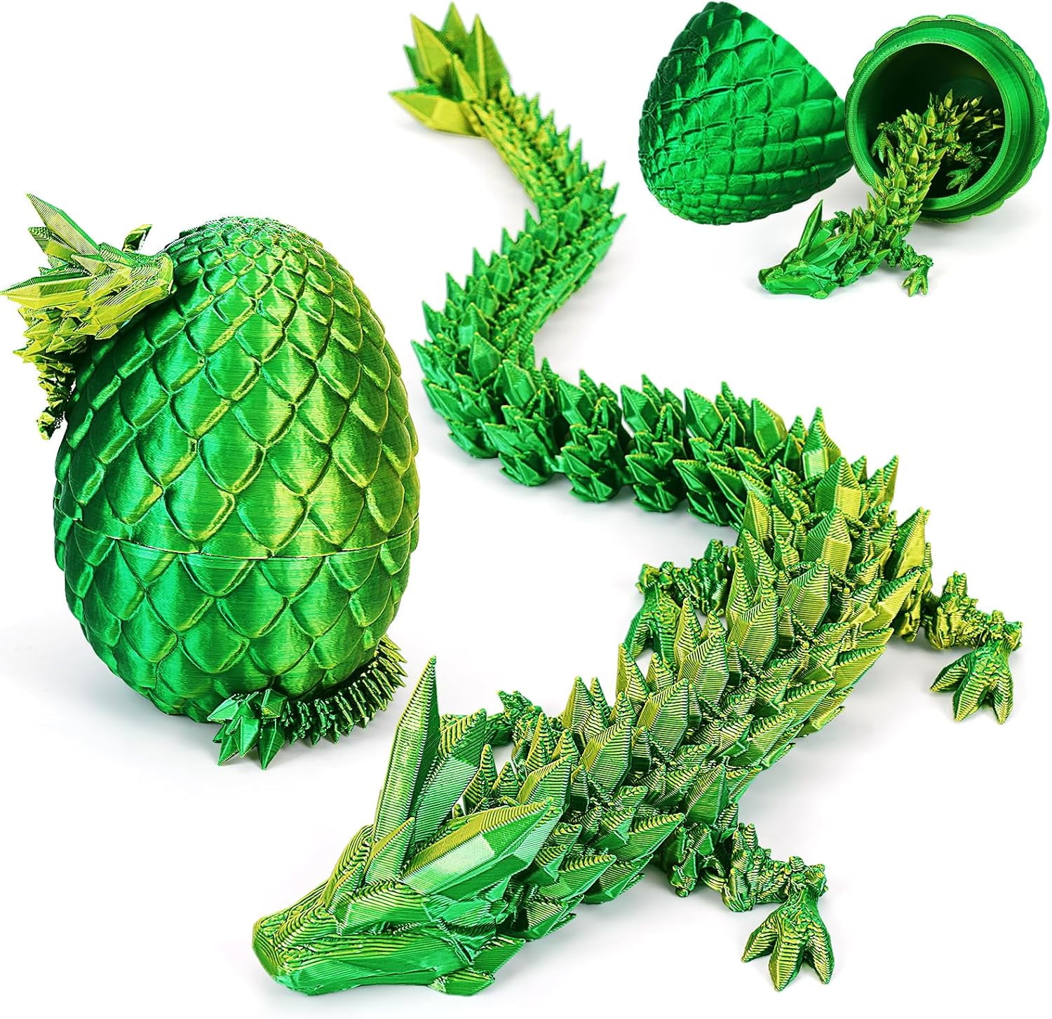3D Printed Easter Dragon Egg, Articulated Crystal Dragon Fidget Toy ...