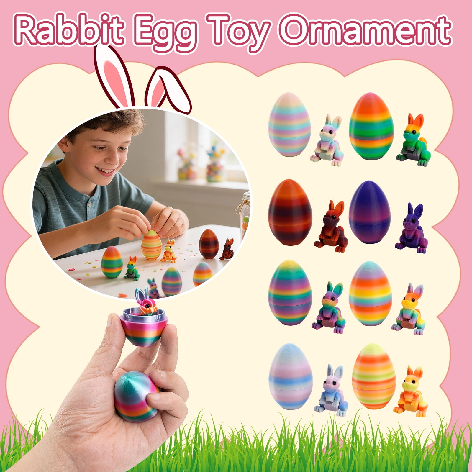 3D Printed Easter Egg Ornament, Children’s Party Decor and Gift, Spring ...