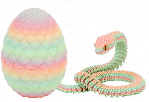 3D Printed Easter Snake Egg, Snake Eggs with Dragon Inside, Crystal ...