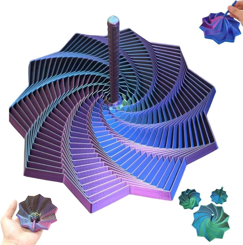 3D Printed Expanded Sensory Fidget Star, Colorful Fractal Fidget ...