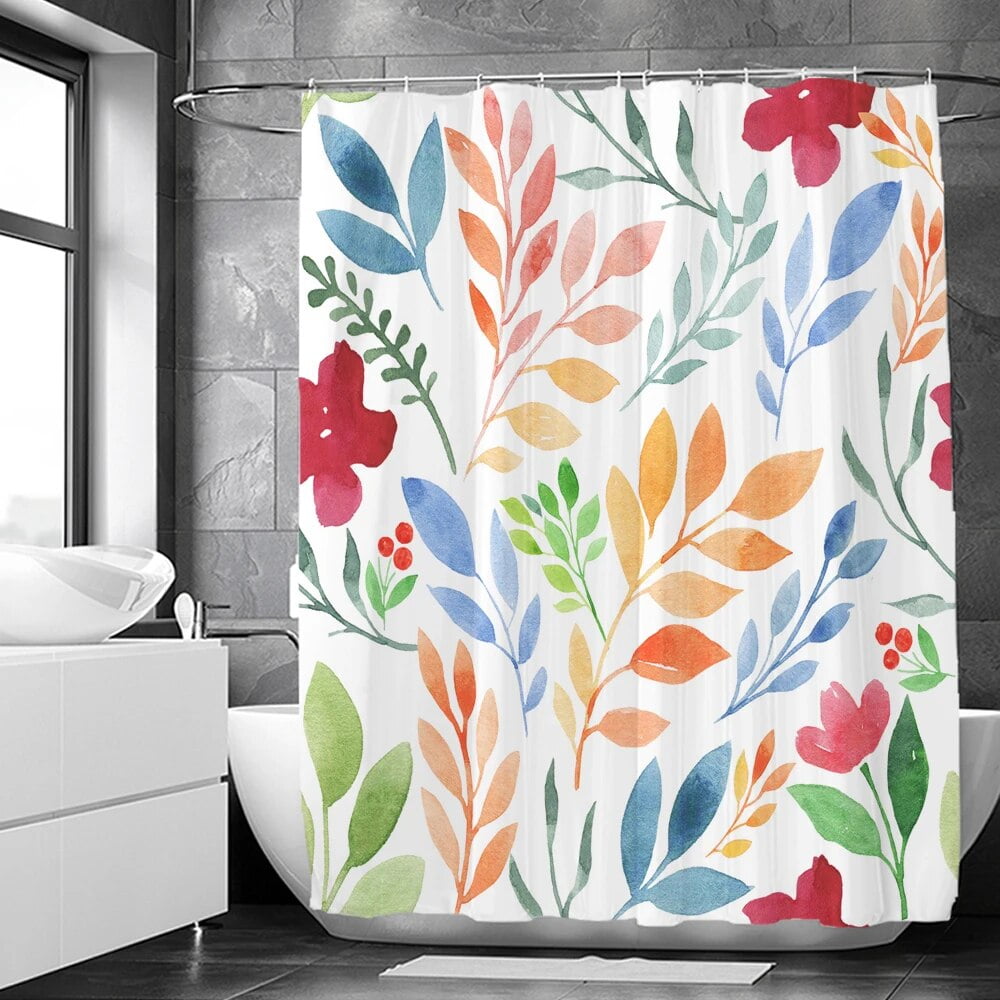 3D Printed Fabric Shower Curtains Fresh Flowers Plant Bath Screens ...