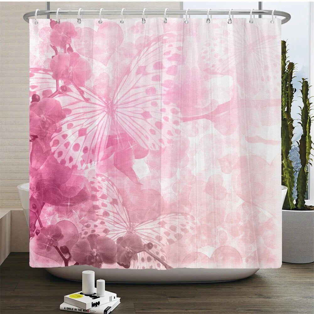 3D Printed Fabric Shower Curtains Fresh Flowers Plant Bath Screens ...