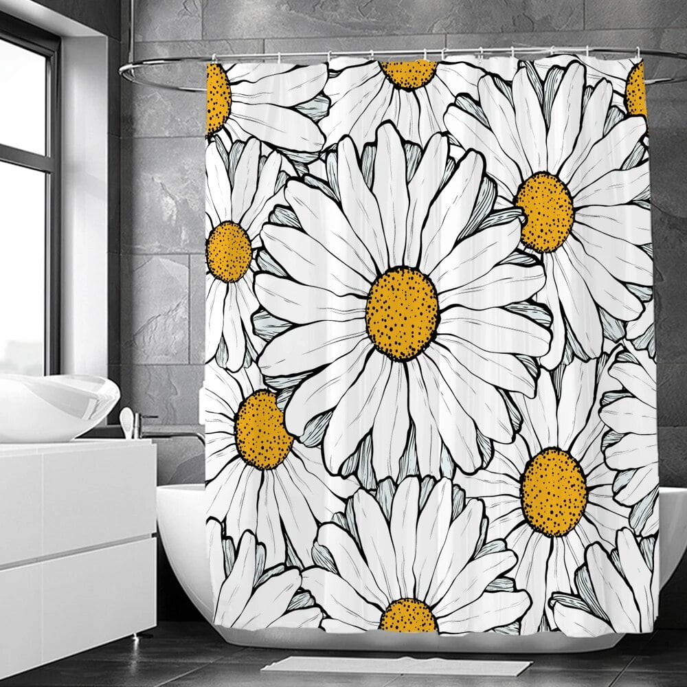 3D Printed Fabric Shower Curtains Fresh Flowers Plant Bath Screens ...