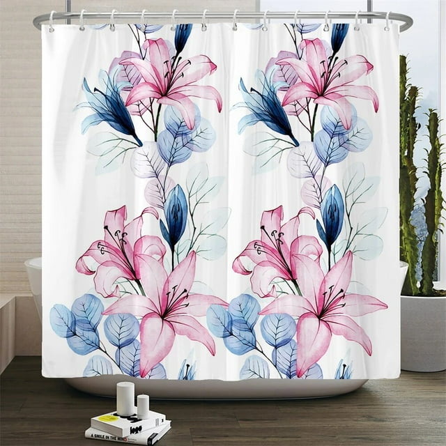 3D Printed Fabric Shower Curtains Fresh Flowers Plant Bath Screens ...