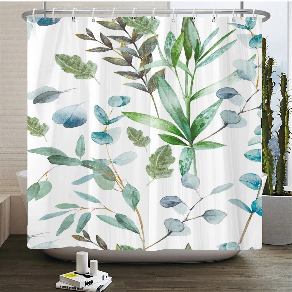3D Printed Fabric Shower Curtains Fresh Flowers Plant Bath Screens ...
