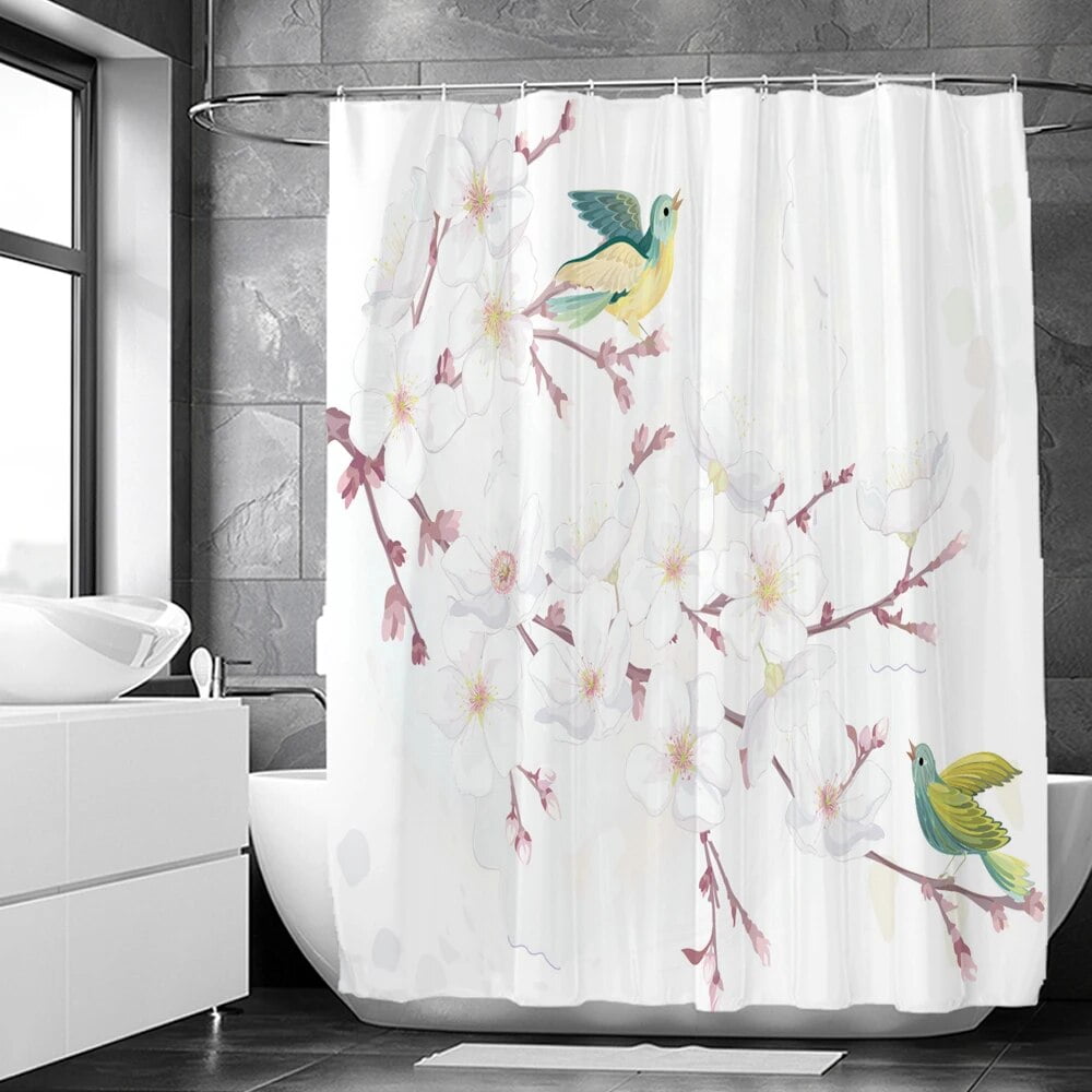 3D Printed Fabric Shower Curtains Fresh Flowers Plant Bath Screens ...