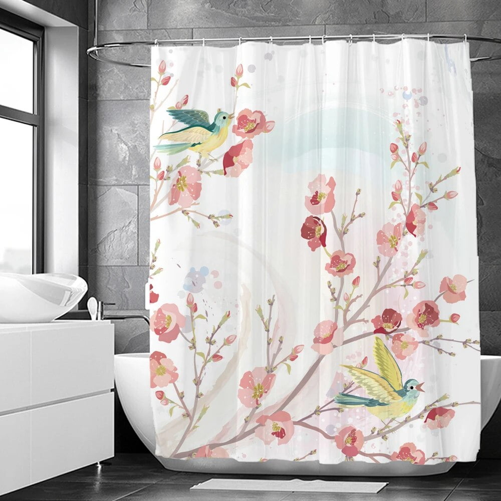 3D Printed Fabric Shower Curtains Fresh Flowers Plant Bath Screens ...