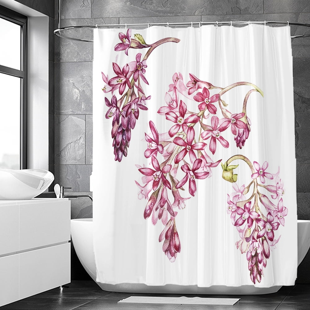 3D Printed Fabric Shower Curtains Fresh Flowers Plant Bath Screens ...