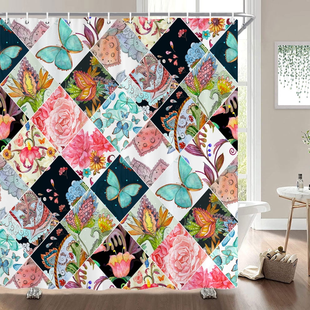 3D Printed Fabric Shower Curtains Fresh Flowers Plant Bath Screens ...