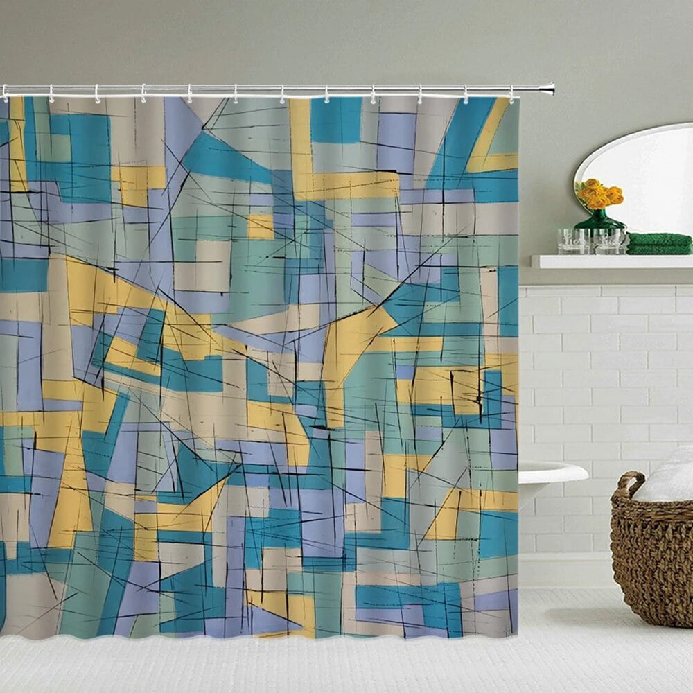 3D Printed Fabric Shower Curtains JellyBath Screens Waterproof Bathroom ...