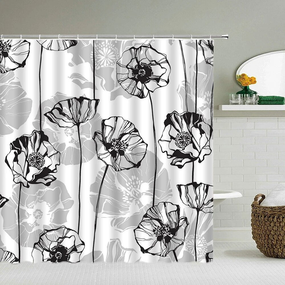 3D Printed Fabric Shower Curtains JellyBath Screens Waterproof Bathroom ...