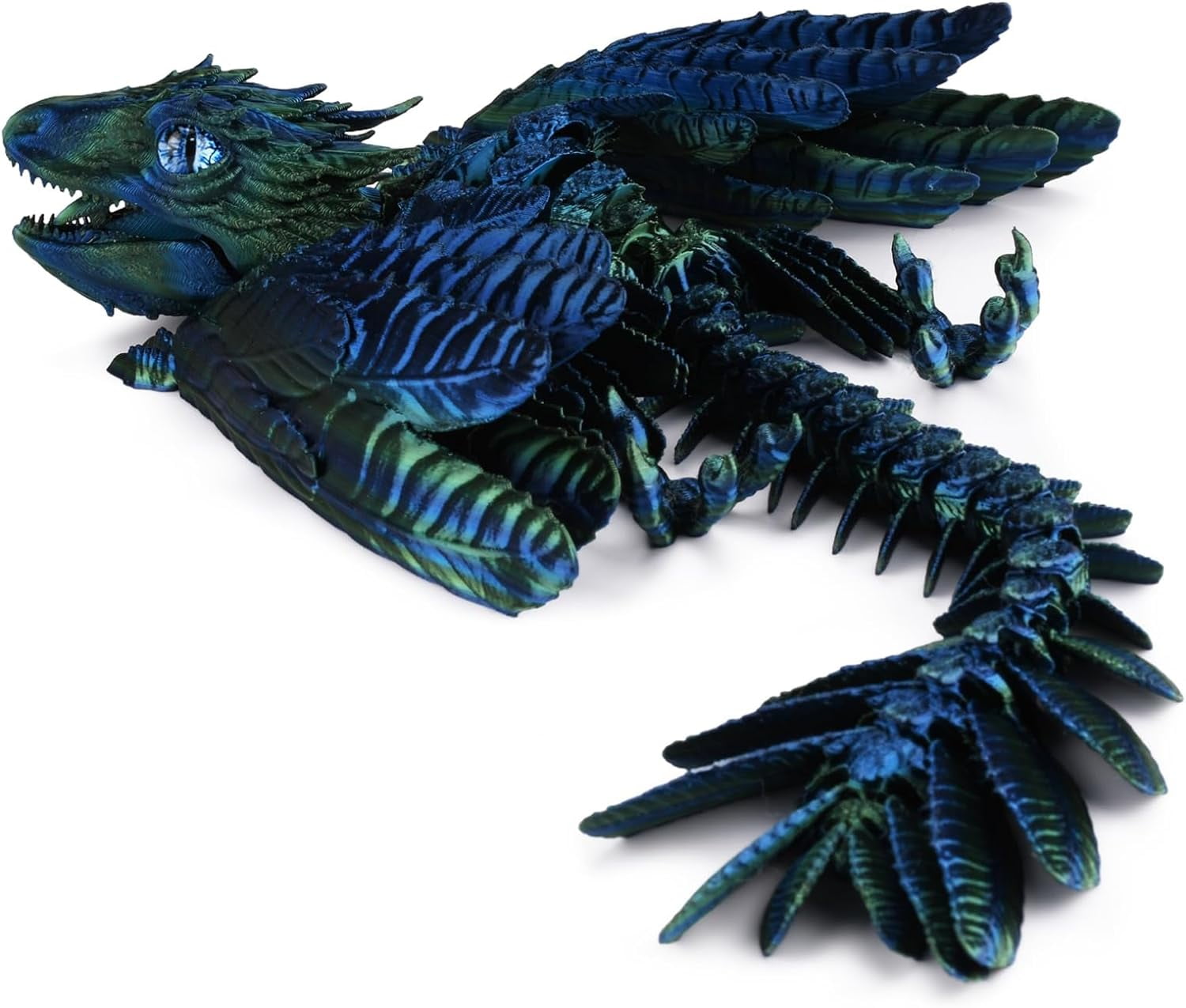 3D Printed Feathered Wyvern Dragon, Flexible Articulated Dragon, Dragon ...