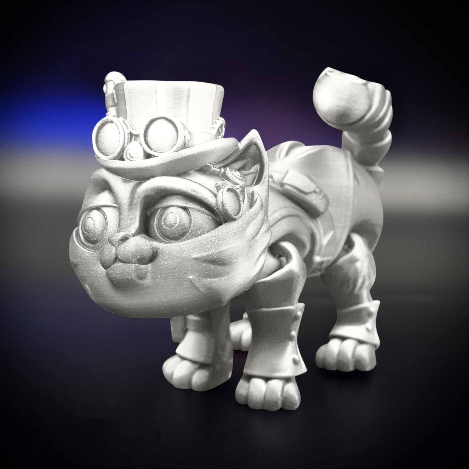 3D Printed Fidgets 3D Printed Hat Wearing Cat Toy Model Ornament Toy ...