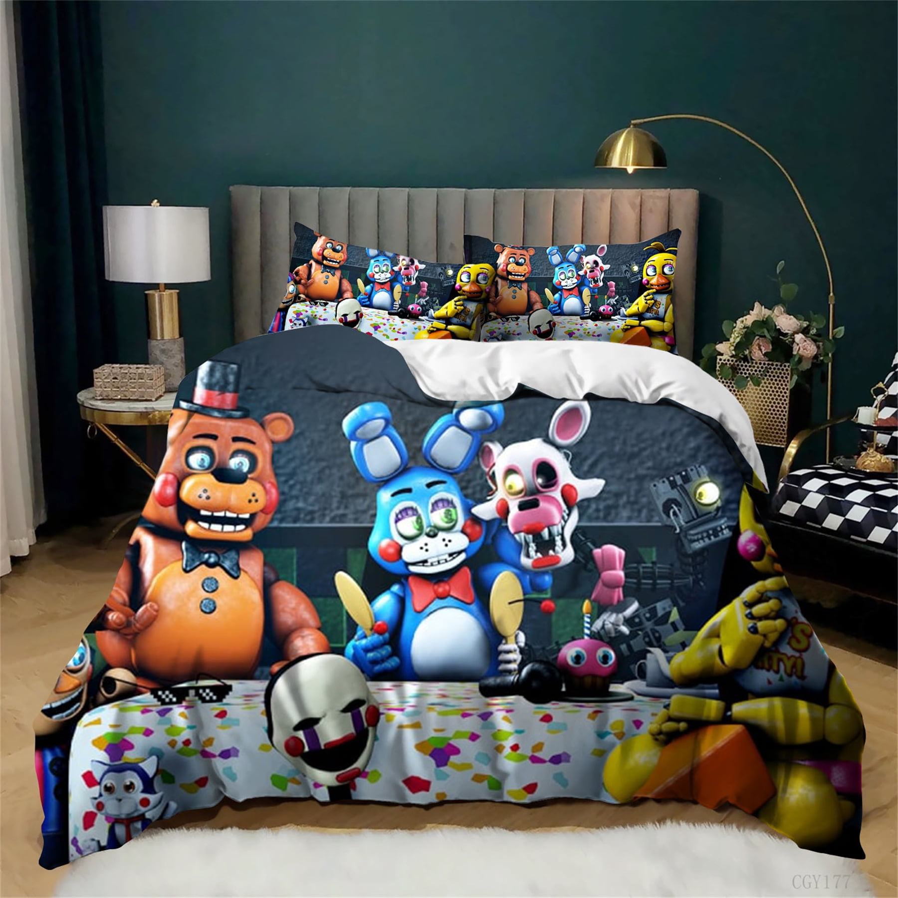 3D Printed Five Nights at Freddy's Bedding Set 3 Pieces Comfy Soft ...