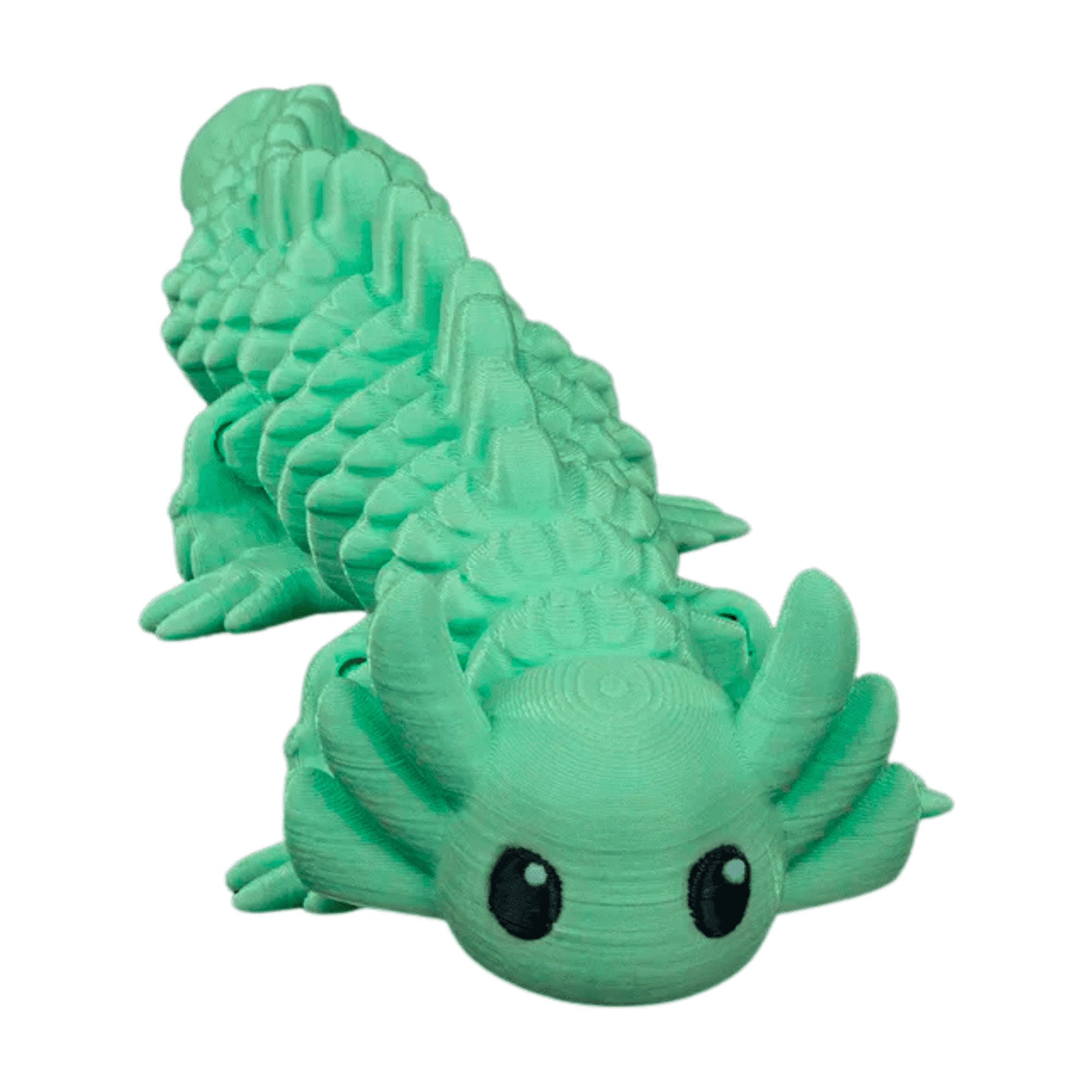 3D-Printed Flexi Axolotl – Adorable, Articulated & Fun! Color: Green ...
