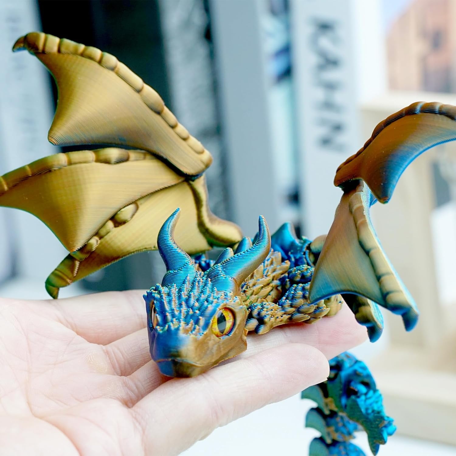3D Printed Flying Dragon Model,Flexible Animals Toy Statue Dragon with ...