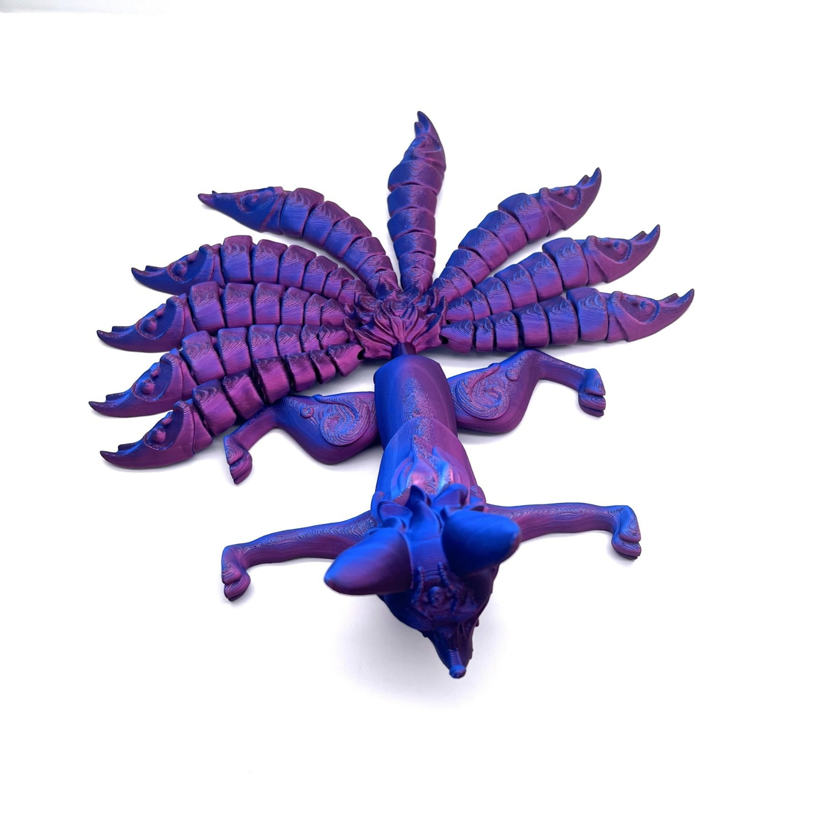 3D Printed Fox Action Figure Fine-Tailed Multi-Jointed Movable Desktop ...