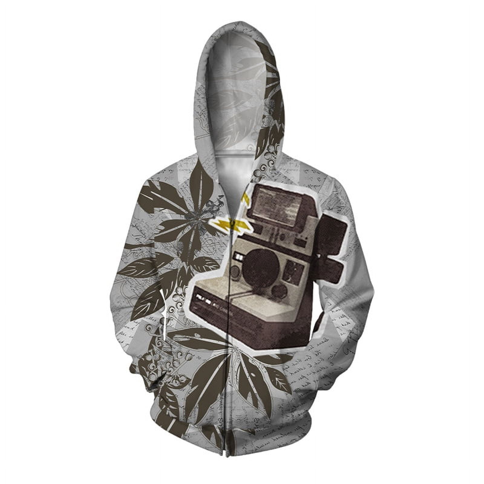 3D Printed Fox Flower Leaf Hoodie For Men Vintage Statue Graphic ...