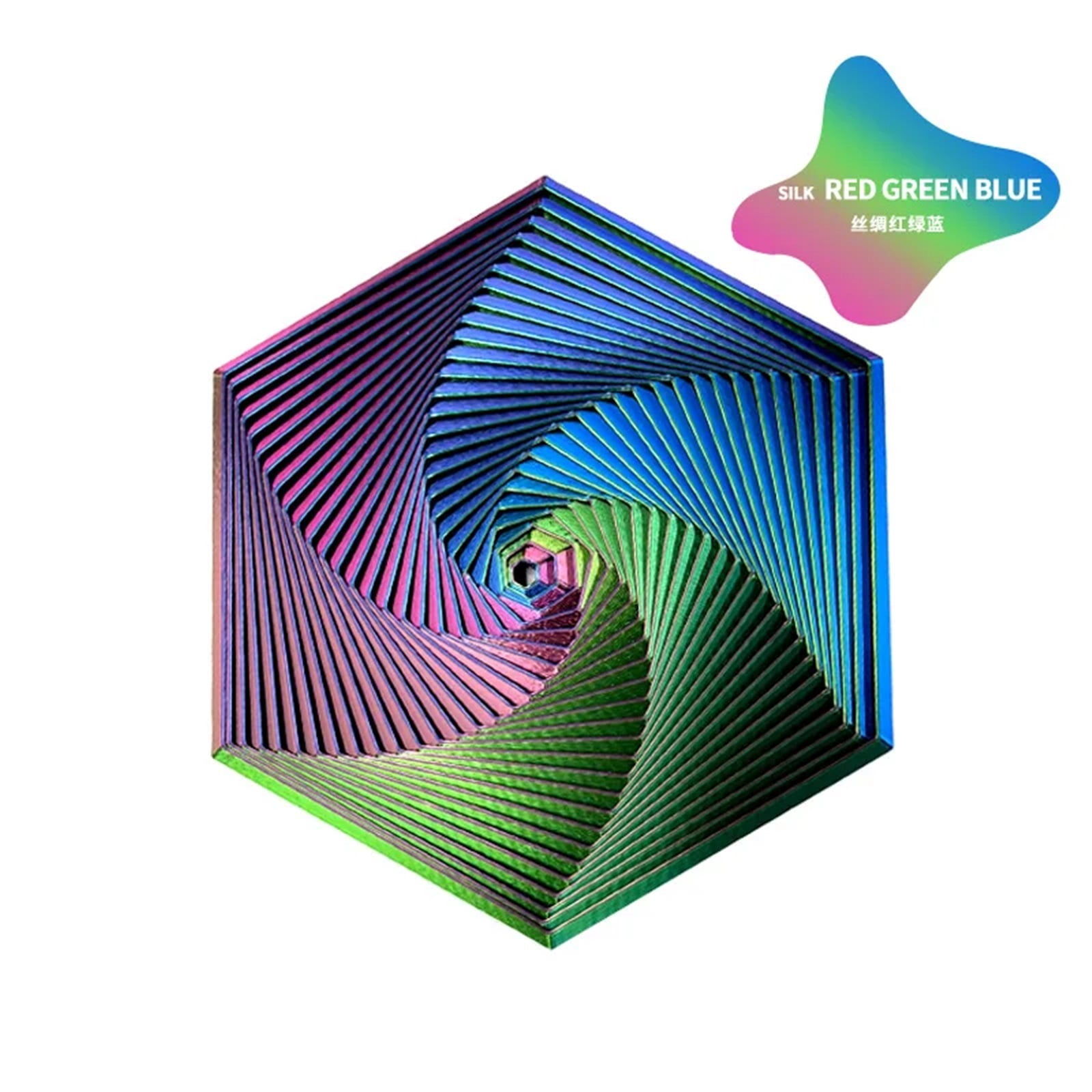 3D Printed Fractal Hexagon Figurines Spiral Design Portable Playing ...