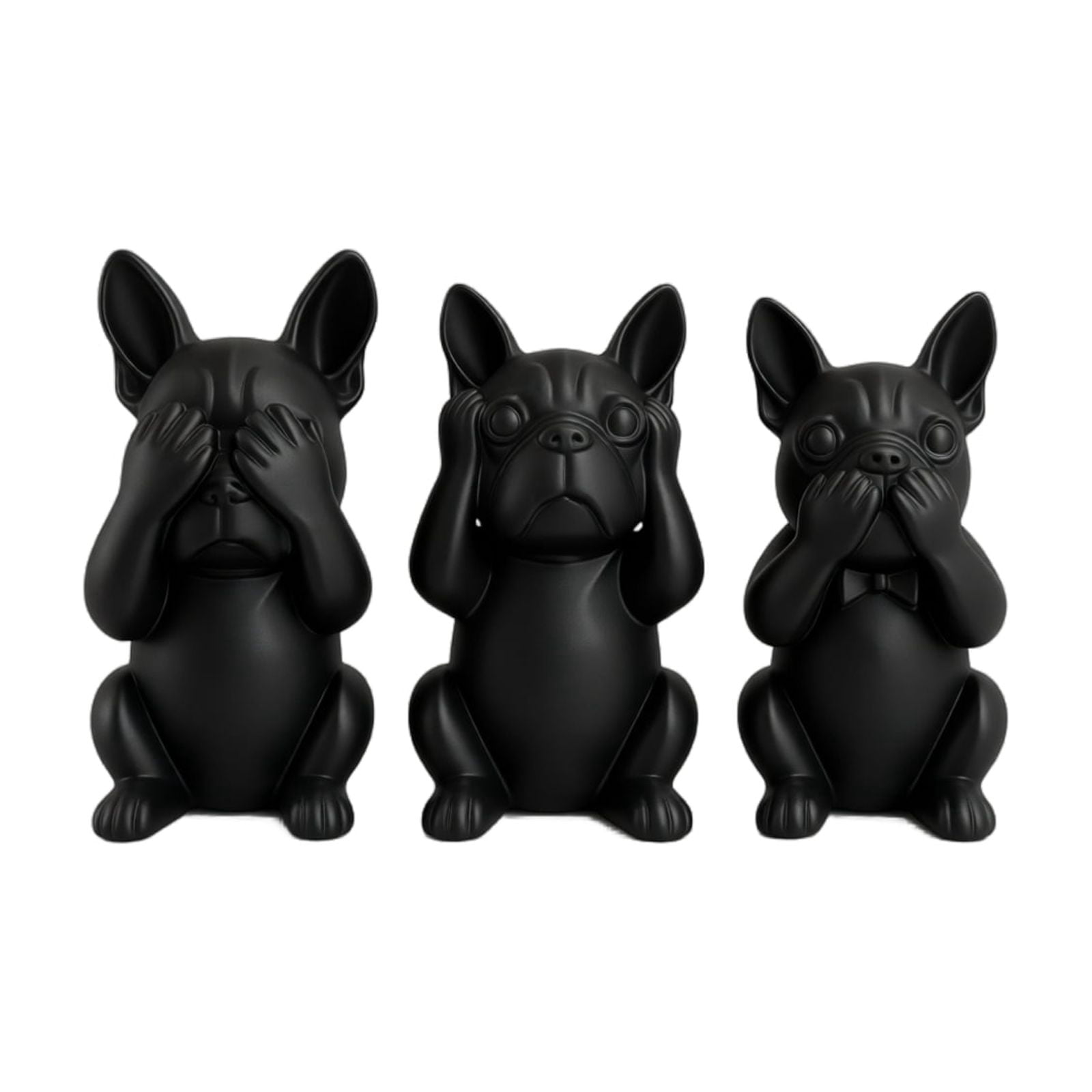 3D Printed French Bulldog Sculpture Set Decorative Figurines Modern ...