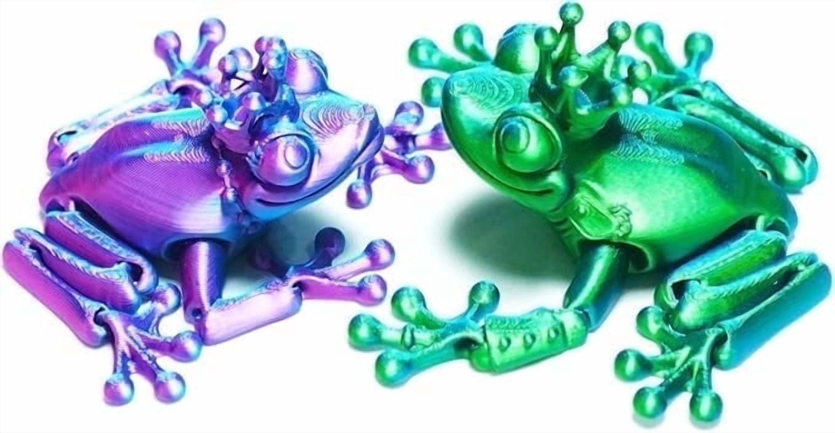 2pcs 3D Printed Frog Toys,Articulated Frog Prince Models,Flexible Joint ...
