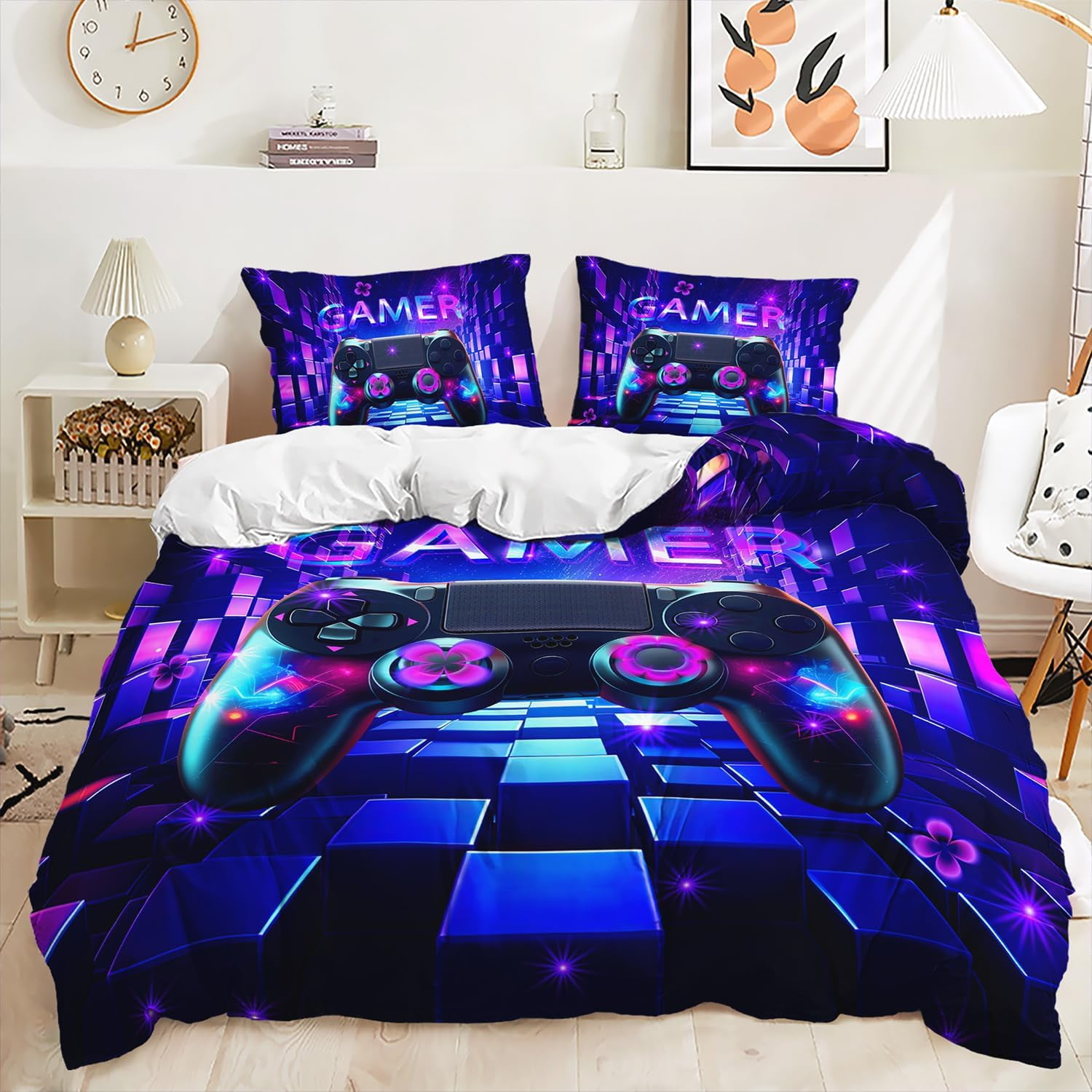 3D Printed Gamer Duvet Cover Set, Gaming Video Game Comforter Cover Set ...