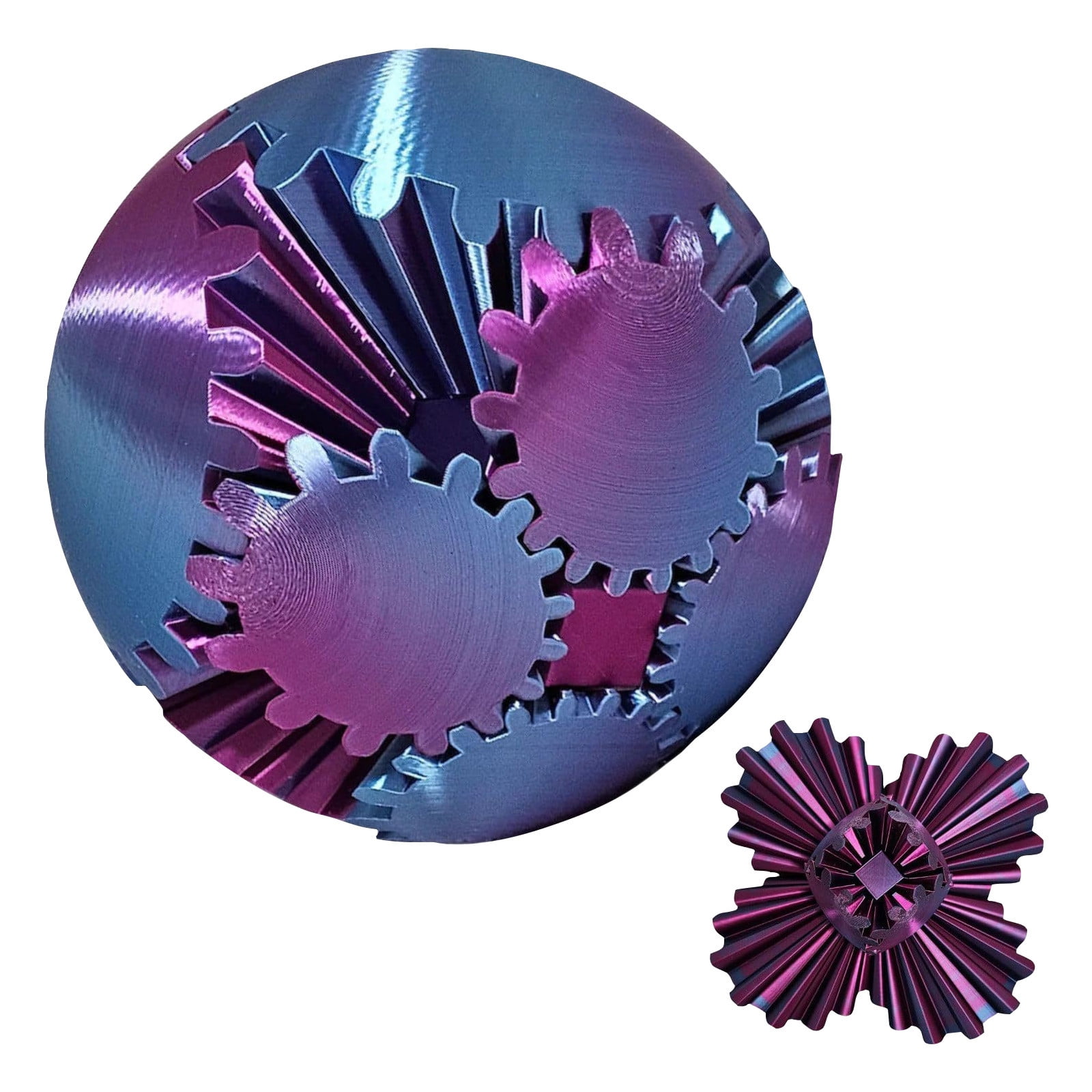 3D Printed Gear Ball, Gear Sphere Fidget Toy, Spin Ball or Cube Fidget ...