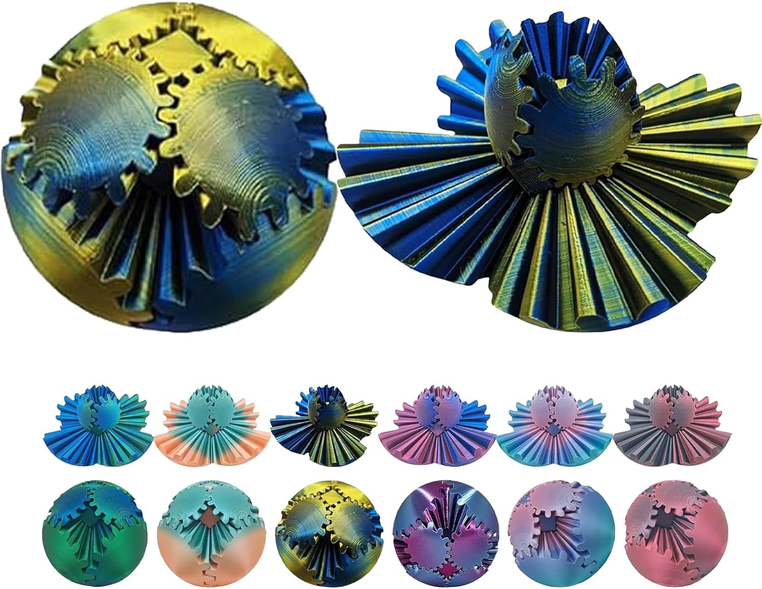 3D Printed Gear Ball Spin Ball Gear Fidget Toy, 3D Printed Cube Fidget ...