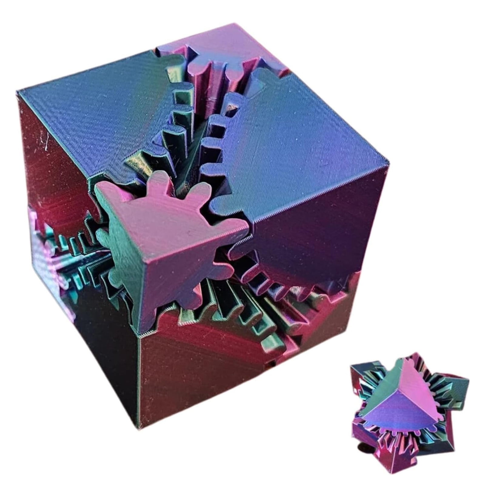 3D Printed Gear Ball Spin Ball or Cube Fidget Toy - Perfect for Stress ...