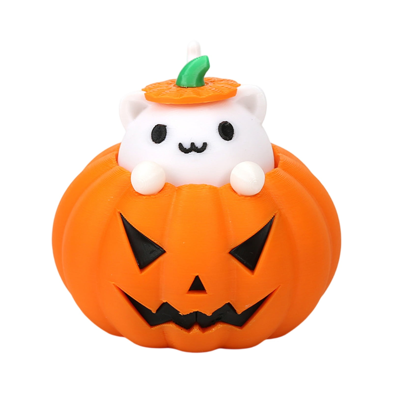 3D Printed Halloween Pumpkin Miniature Model, Squeeze-To-Reveal Hidden ...