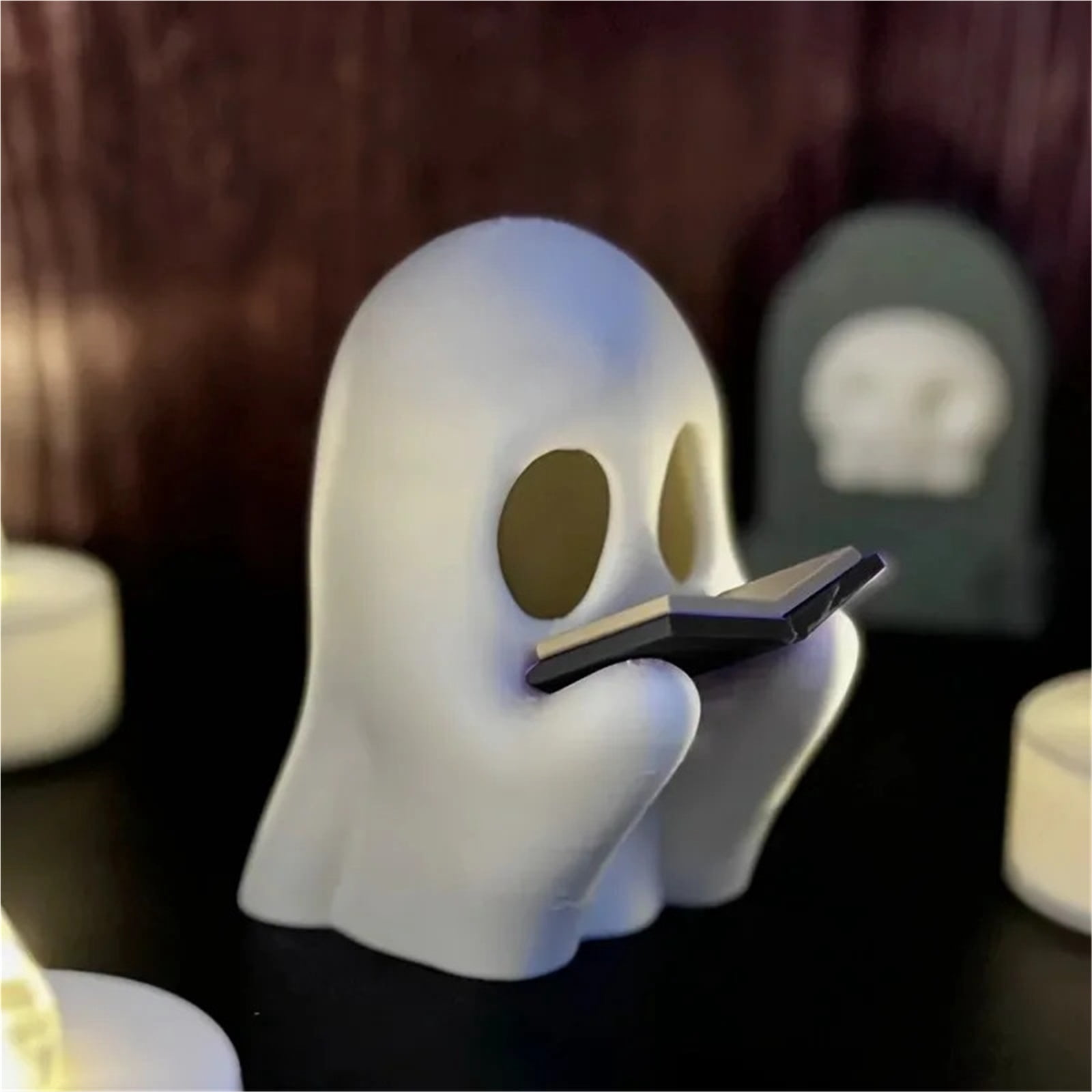 3D Printed Halloween White Ghost Figurine Spooky God Decoration Gift ...