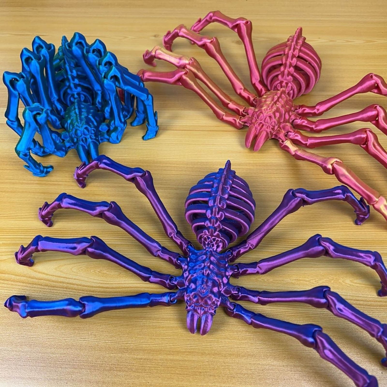 3D Printed Hell Skeleton Wolf Spider, Movable Contraction Spider Toy ...