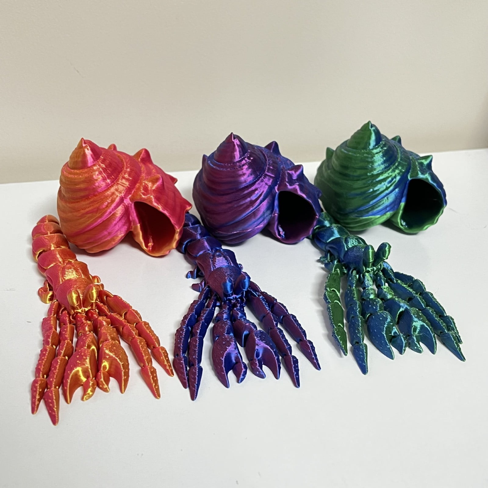 3D Printed Hermit Crab, Full Articulated Flexible Crystal Hermit Crab ...