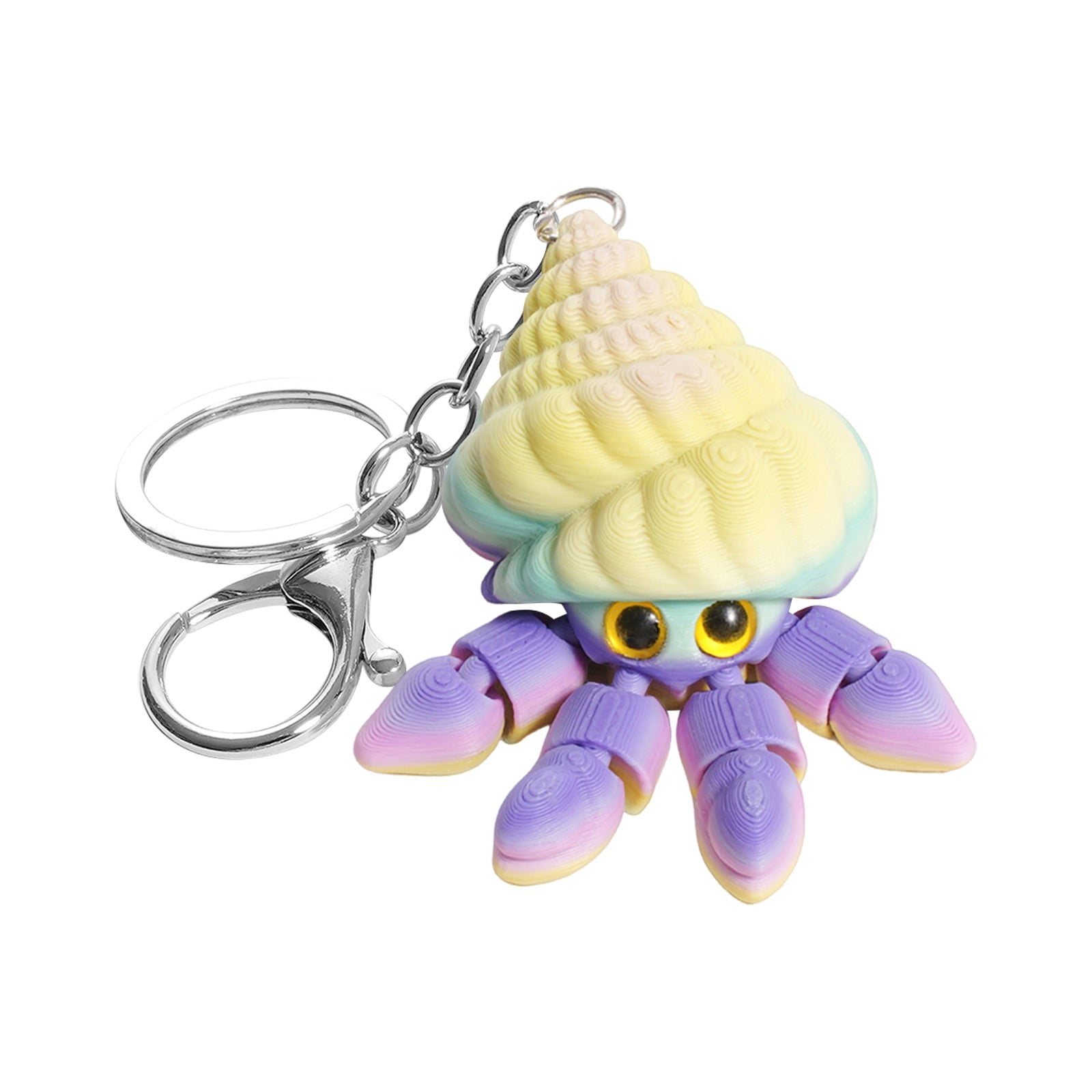 3D Printed Hermit Crab Keychain Pendant with Movable Crab Claws 3D ...