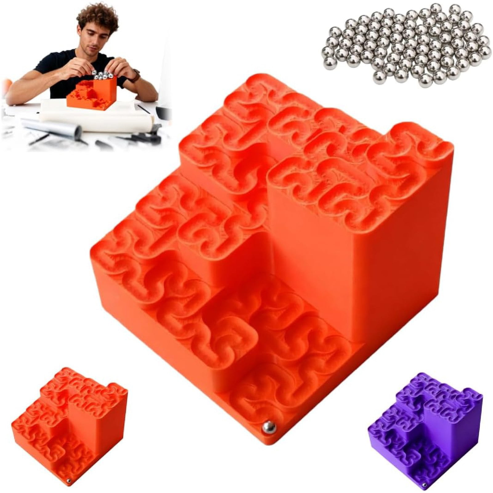 3D Printed Hilbert Curve Marble Run, Endless Looping Fractal Maze With ...