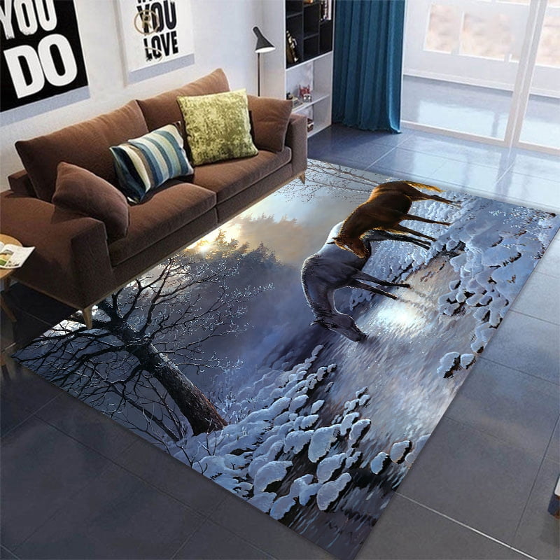 3D Printed Horse Carpetss Bedroom Large Animal Area Rugs for Living ...