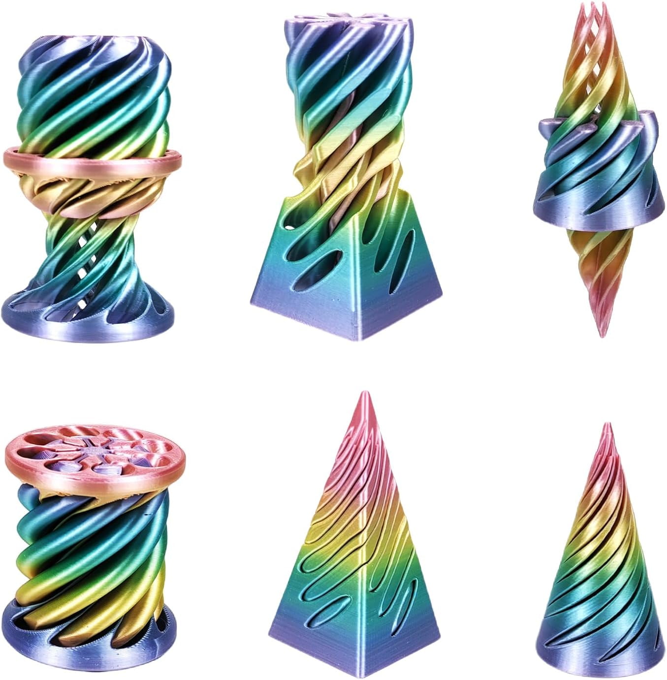 3D Printed Impossible Pyramid Passthrough Sculpture, Cone Fidget Toy ...