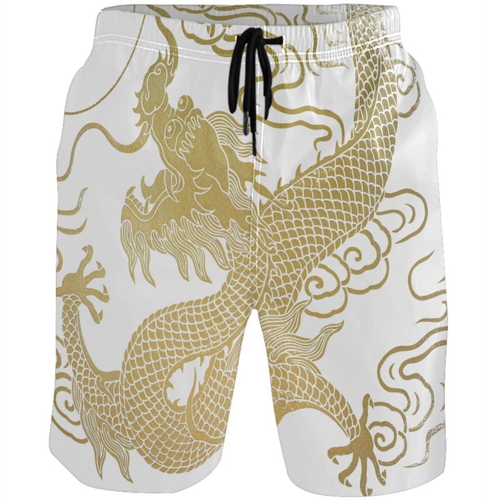 3D Printed Letters Dragon Short Pants For Men Kids Cool Street Beach ...