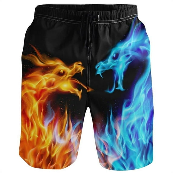 3D Printed Letters Dragon Short Pants For Men Kids Cool Street Beach ...