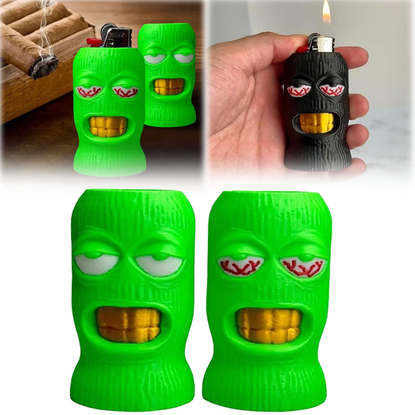 3D Printed Lighter Sleeve – Cool EDC Holder with Ski Mask Design, Fits ...