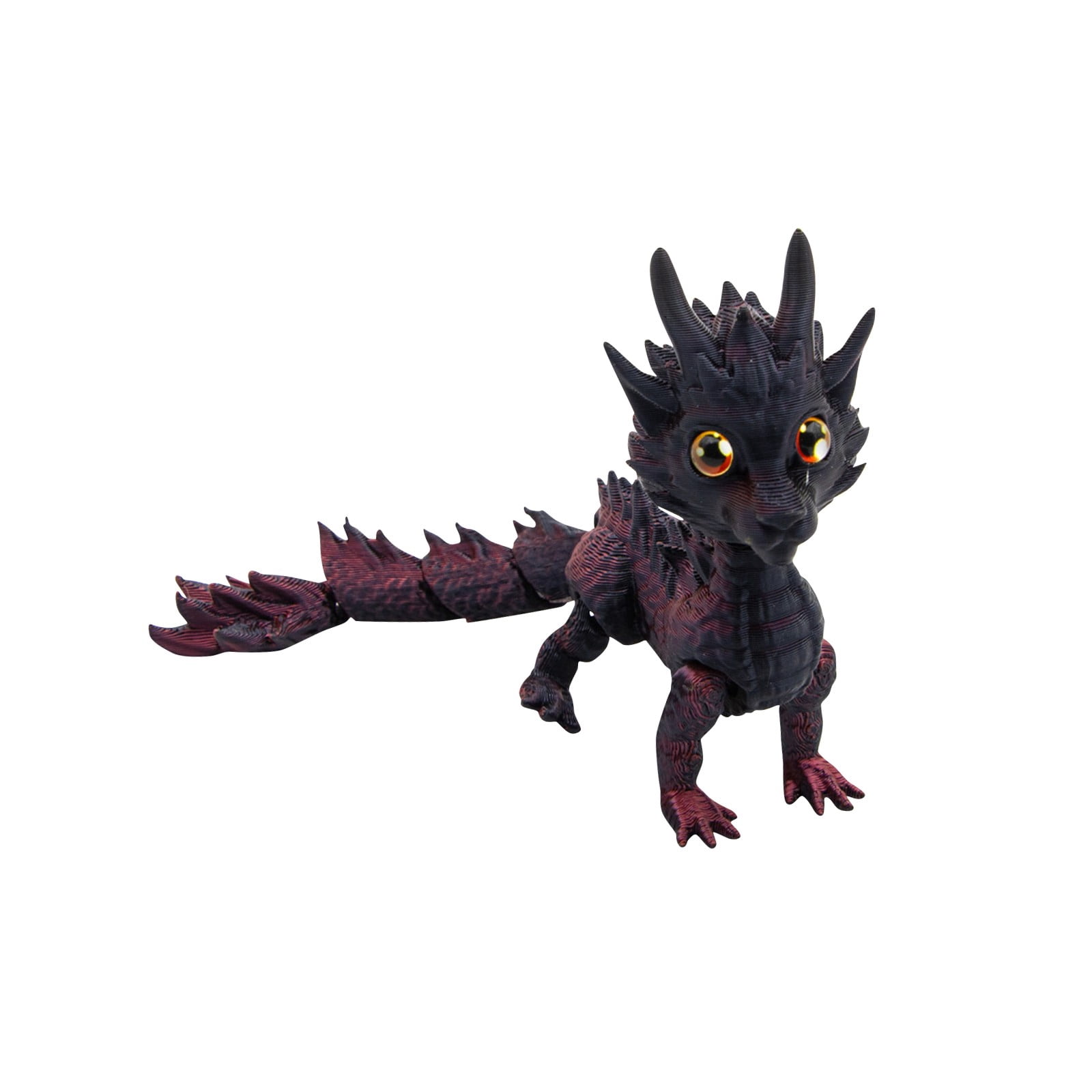 3D Printed Long Haired Dragon Multi-Color Gradient Ornament, Flexible ...