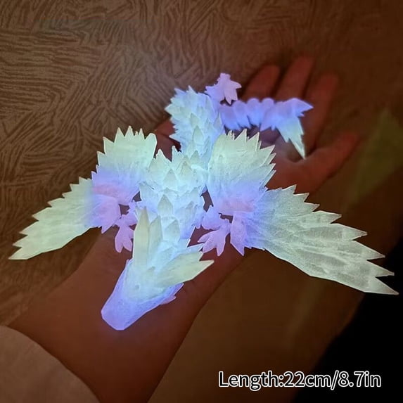 3D Printed Luminous Articulated Dragon Statue, Chinese Loong Glow In ...