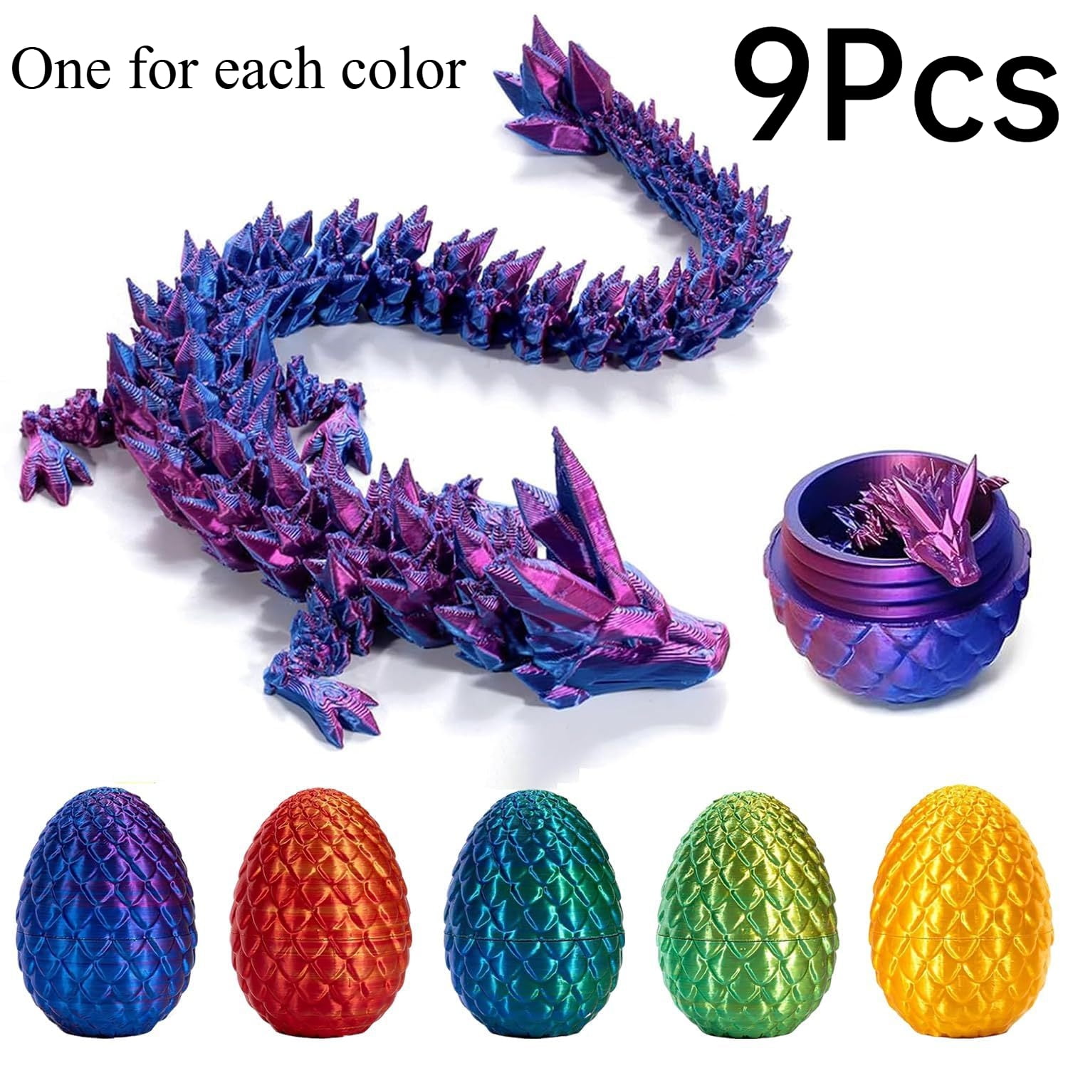 3D Printed Magic Dragon Toy,Articulated Dragon - Big Color Changing ...