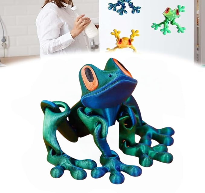 3D Printed Magnet Frog Toy, Articulated 3D Printed Animals Toys ...