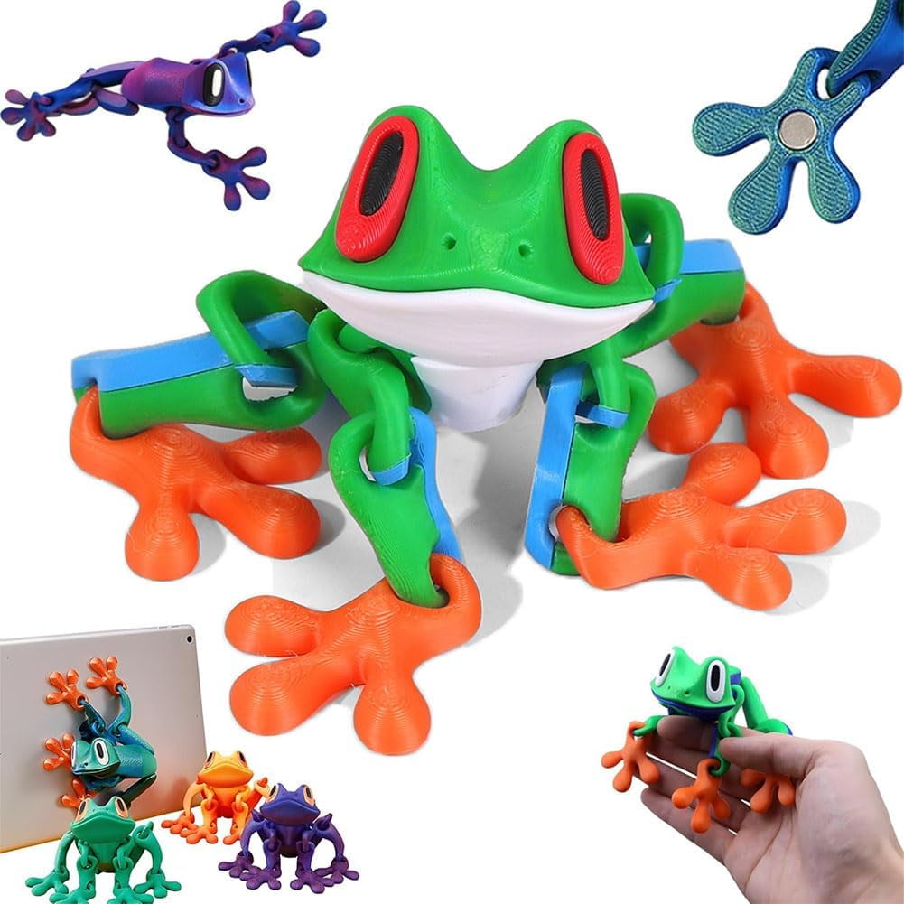 3D Printed Magnet Frog Toy, New Movable Joint Articulated 3D Printed ...